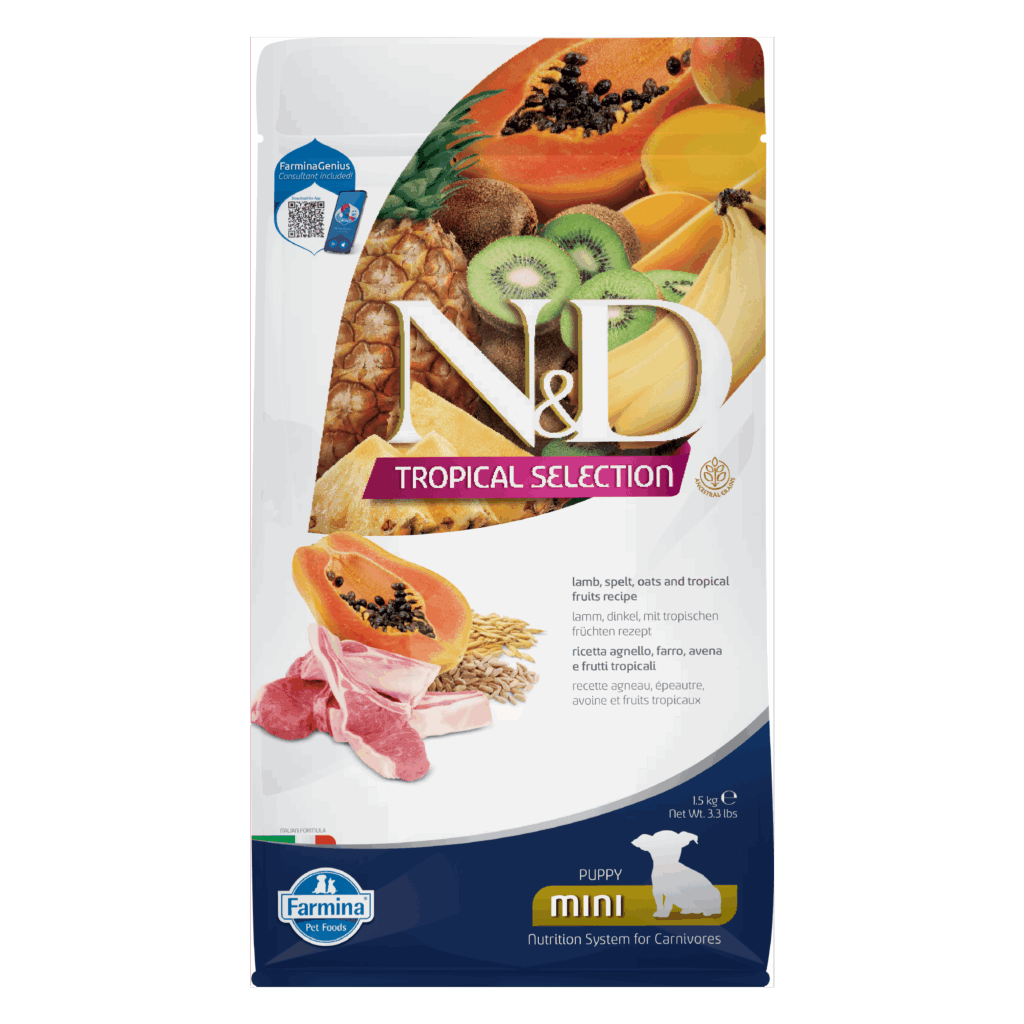 N&D Tropical Lamb PUPPY Mini Kibble Size Dry Dog Food - PetMarket ...